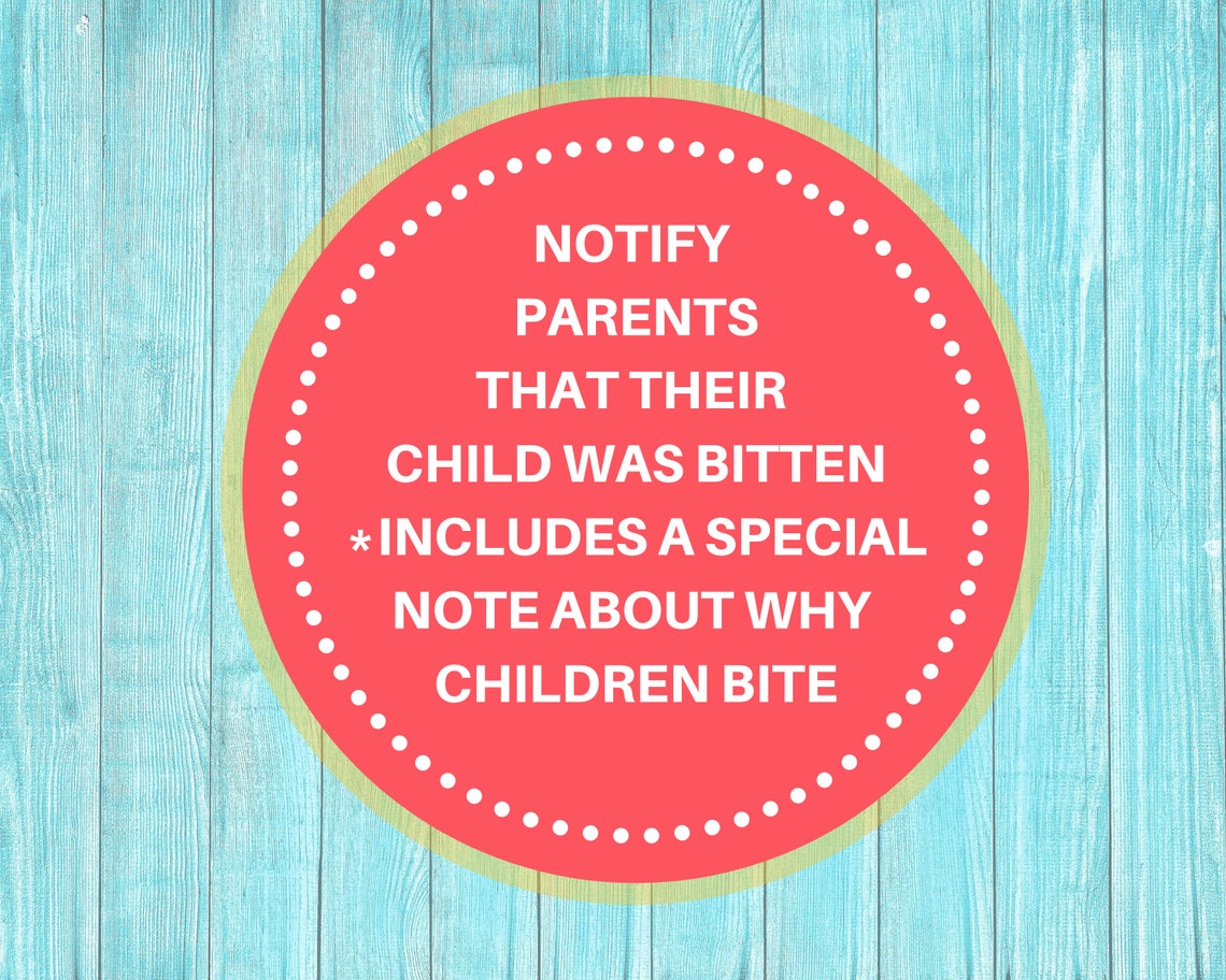 BITING REPORT Daycare Printable Child Incident Report /preschool ...