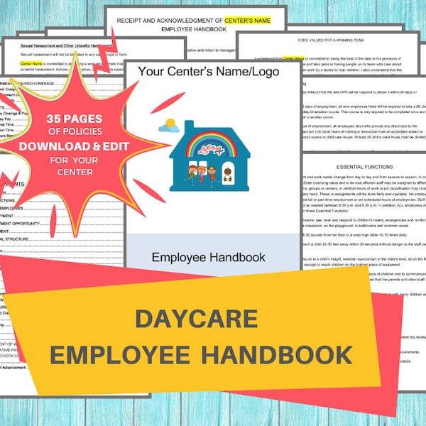 Daycare Employee Handbook - Etsy