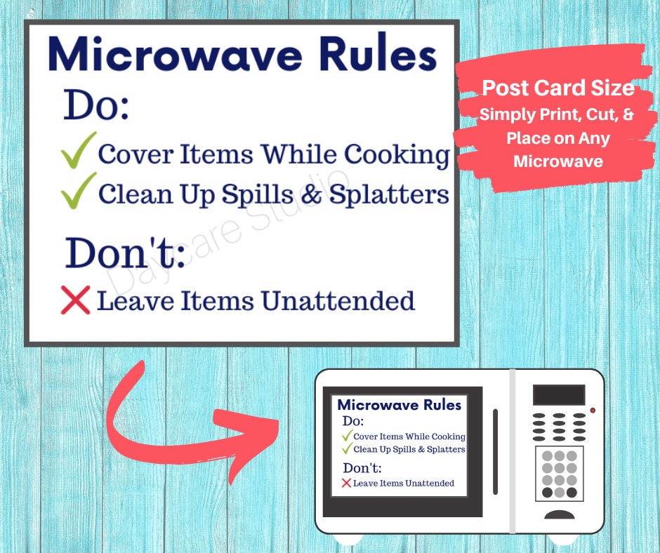 Keep Area Clean Signs 3 Printable Signs for Fridge, Microwave, and Room ...