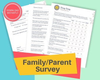 Daycare Parent Survey Template: Printable Childcare Feedback Form ...