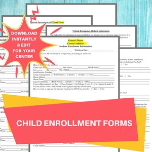 Daycare Forms SUPER Package-108 Forms/ Start Your Own Child - Etsy