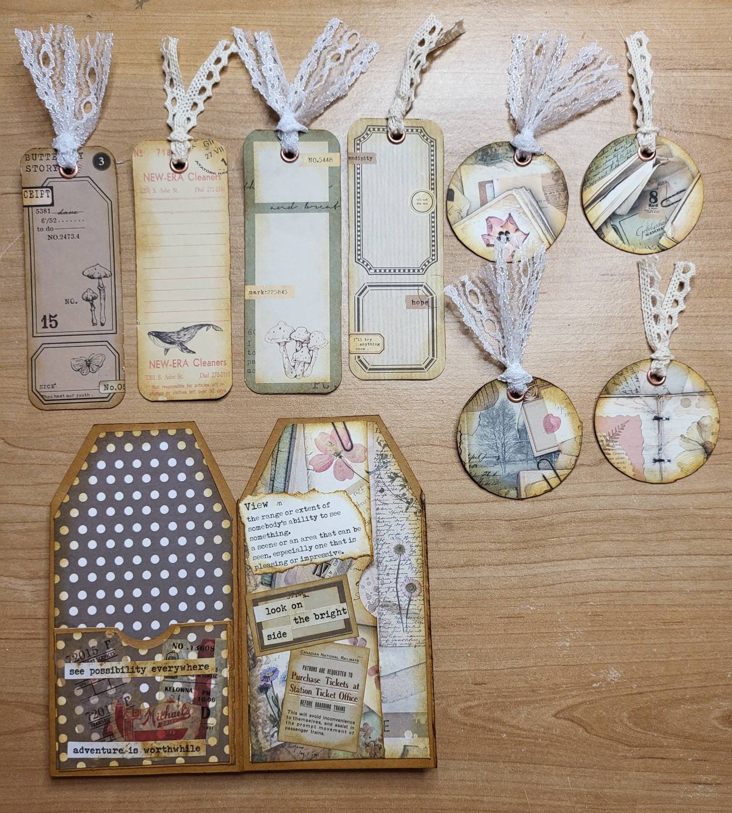 Bundle of Handmade Journal Tags Library Cards & Paperclips - Etsy