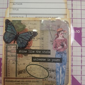Set of 4 Handmade Vintage Themed Library Cards & Pockets Journals ...