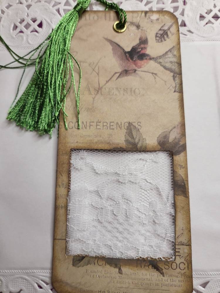 Set of 5 Handmade Large Window Bookmark Tags Journalling Scrapbook ...