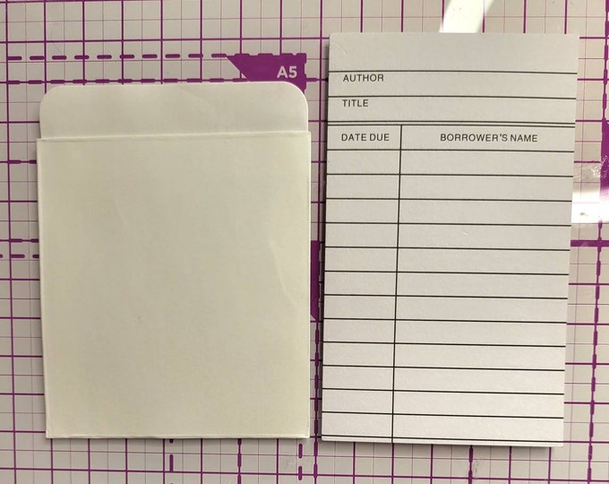 Set of 10 Library Cards & Pockets - Etsy