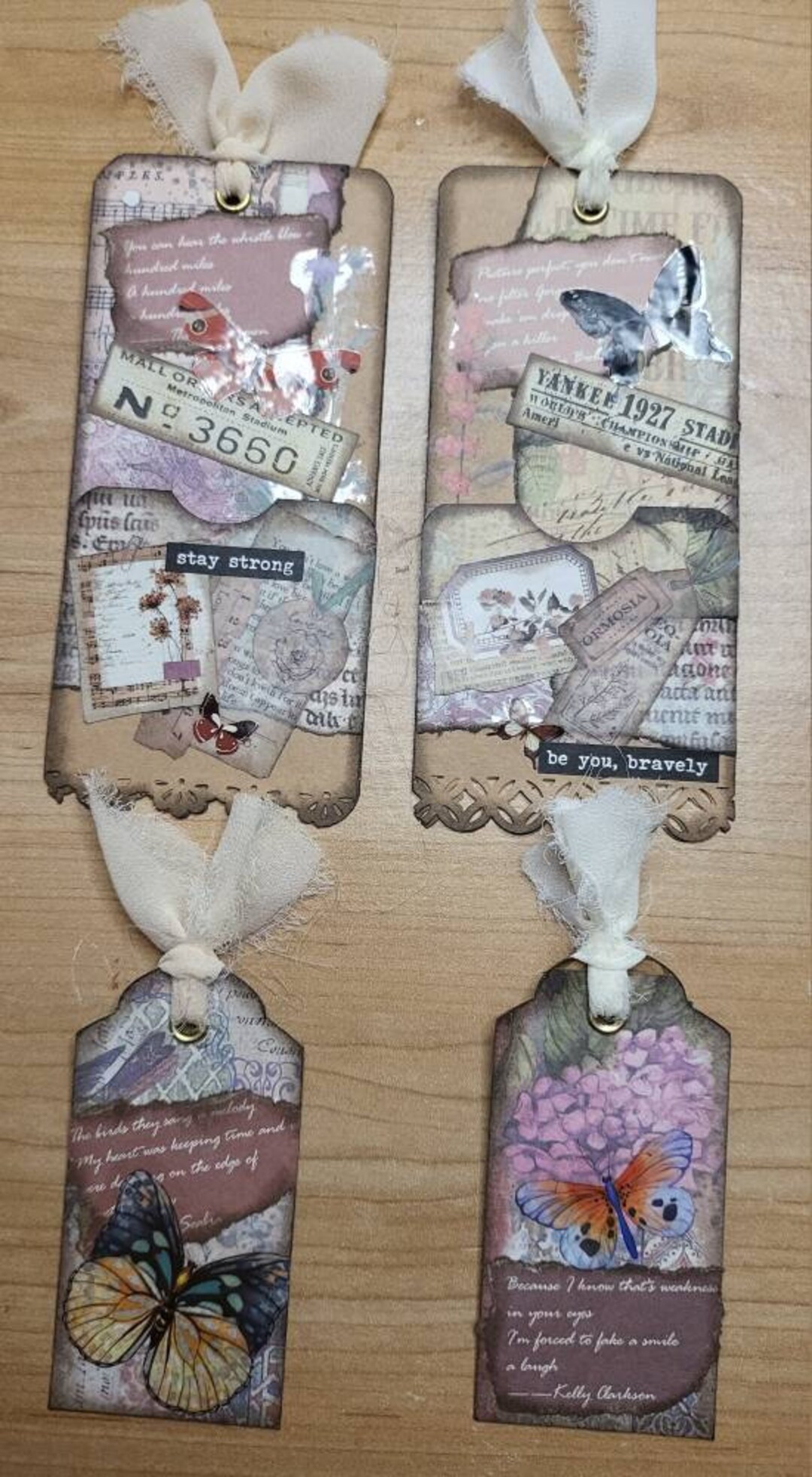 Set of 4 Vintage Themed Loaded Bookmarks Journal Scrapbook - Etsy