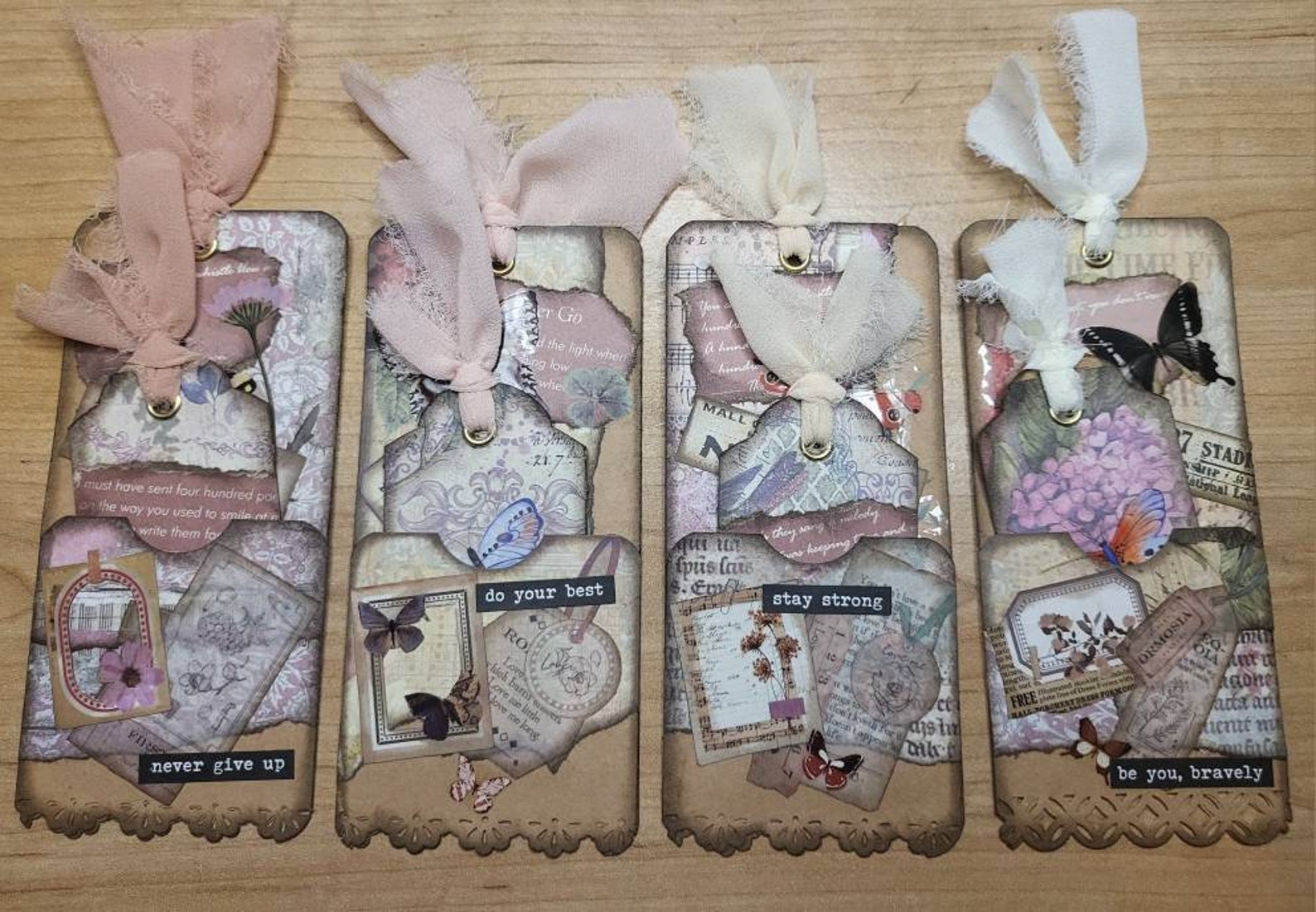 Set of 4 Vintage Themed Loaded Bookmarks Journal Scrapbook - Etsy