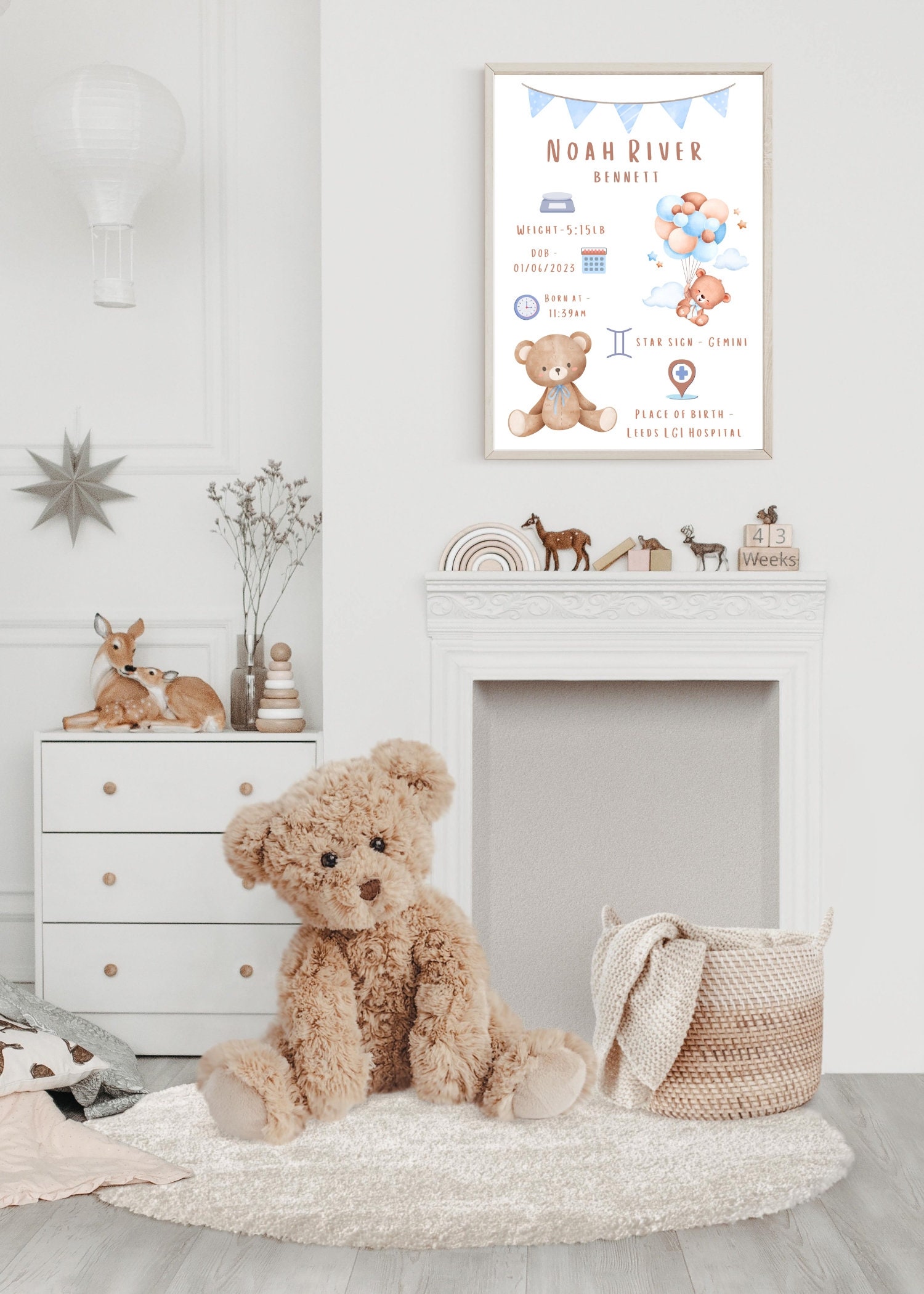 Personalised New Baby Welcome to the World Print, New Baby Gift, Birth ...