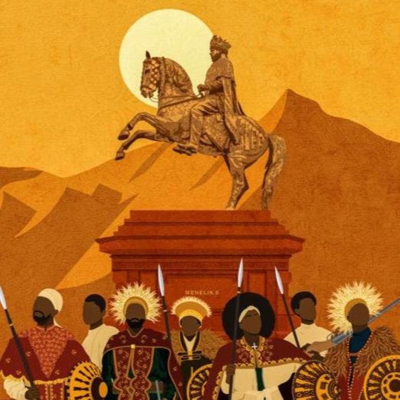 Battle of Adwa Poster: Ethiopian Historical Art, African Wall Decor ...