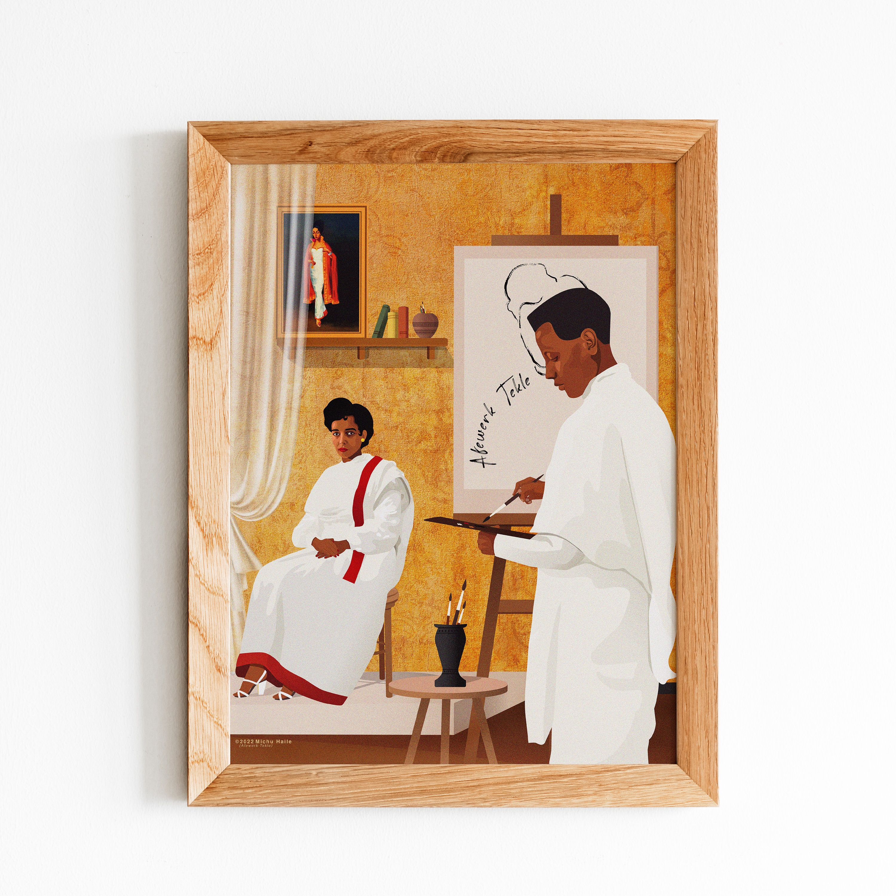 Afewerk Tekle Poster, Ethiopian Inspired Art, Vibrant & Authentic ...
