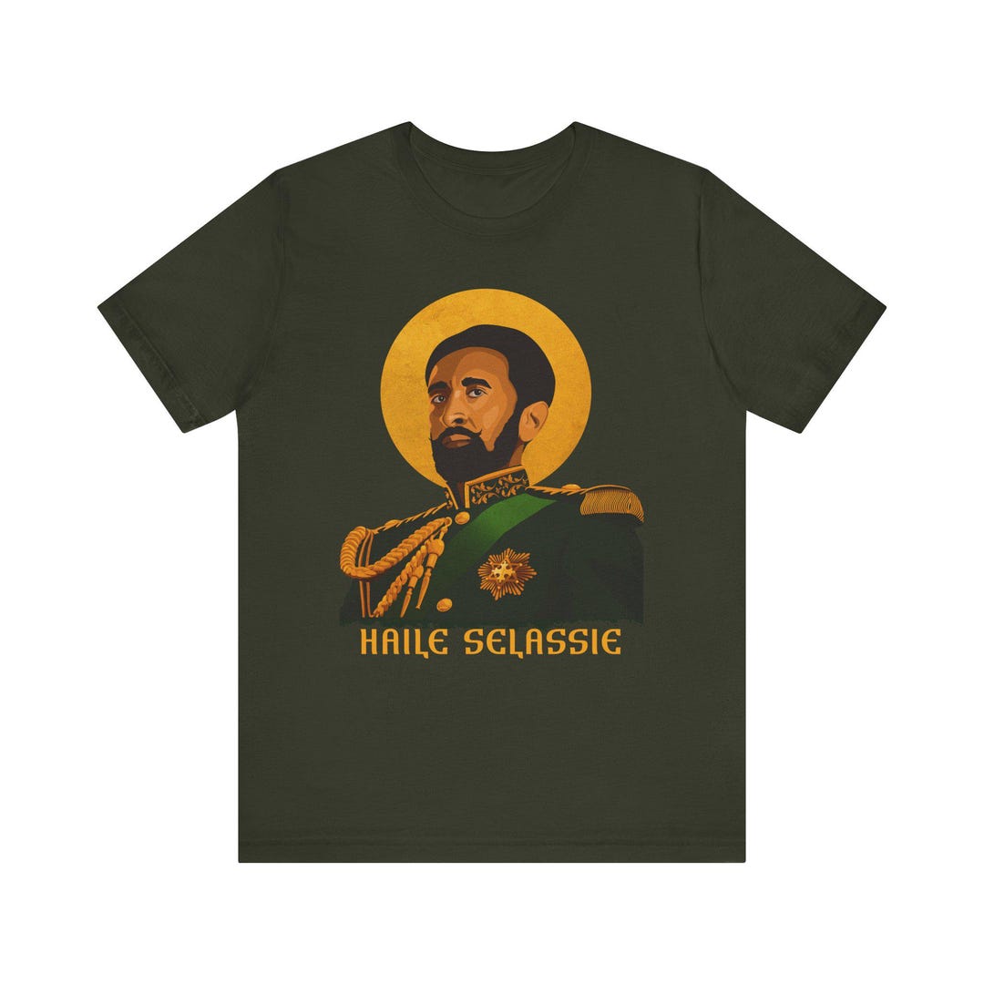 Haile Selassie Portrait Tee | Rastafarian Icon T-shirt, Ethiopian ...