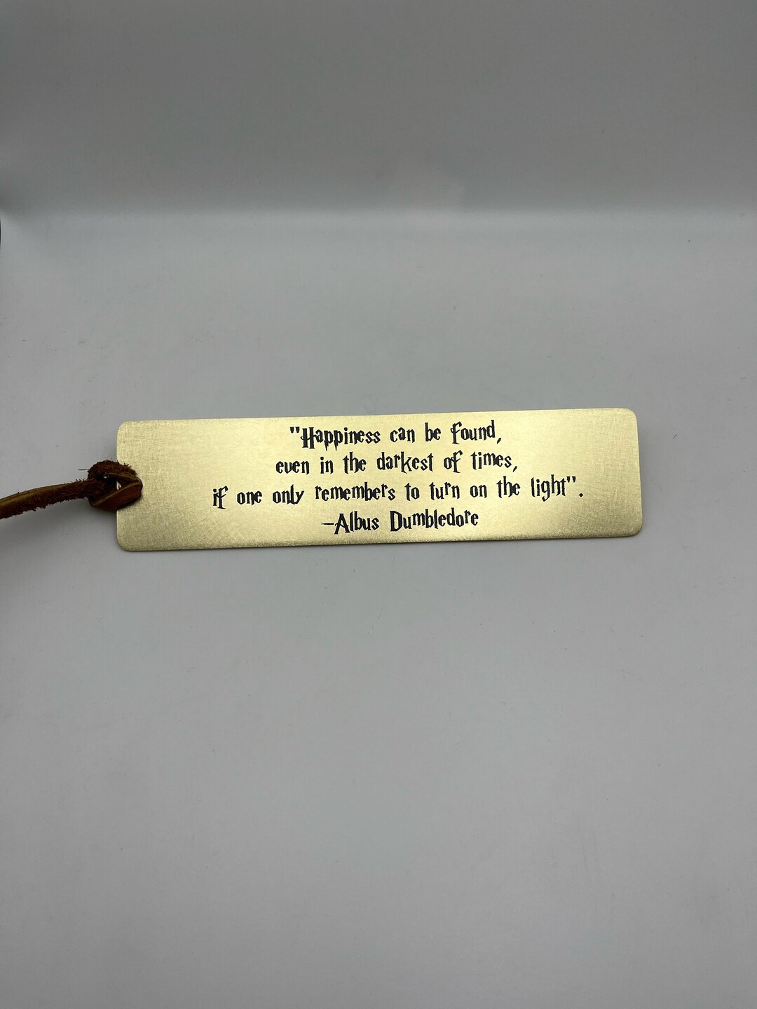 Brass and Copper Bookmarks W/ Leather Tassel, Personalized, Raw Finish ...