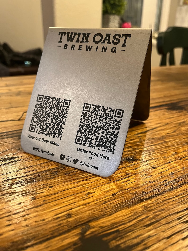 Metal QR Codes-business Logo Restaurants Menu QR Code - Etsy