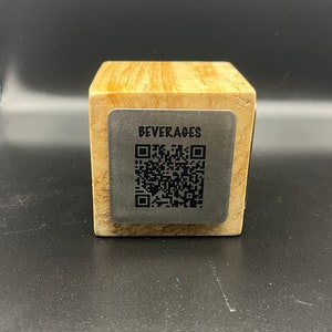 Aspen Wood Cube QR Code, 3 Sides, Solid Wood, Stainless Steel Qrs - Etsy