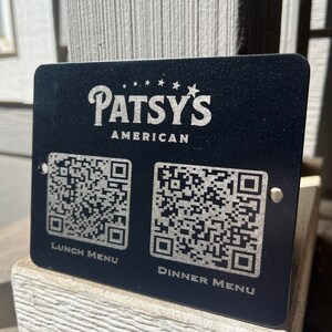 Metal QR Codes-business Logo Restaurants Menu QR Code - Etsy