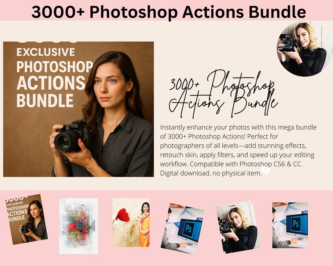 3000+ Photoshop Actions Bundle | Photo Effects, Filters, Retouch Tools ...
