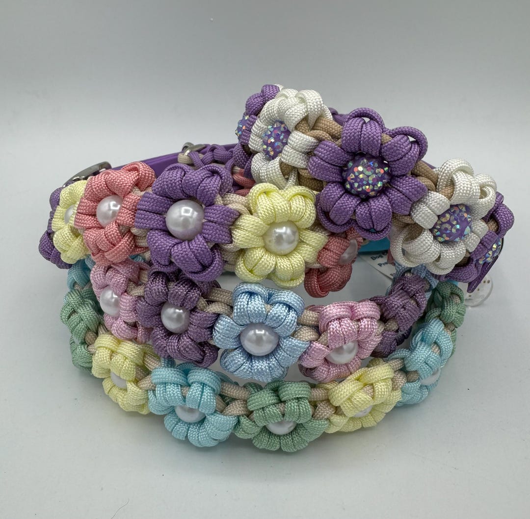 16 - 19 Inches Pre-made Flower Collars With Biothane - Etsy