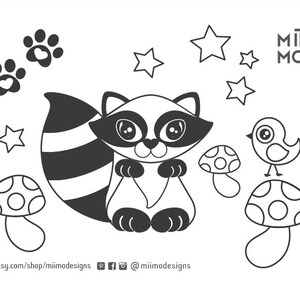 Printable Coloring Page, Raccoon Digital Download, Coloring Page for ...