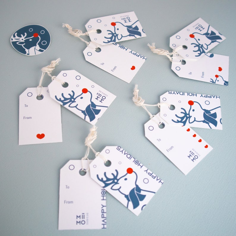 Christmas Holiday Gift Tags, Reindeer Gift Tags, Gift Wrapping, Gift ...