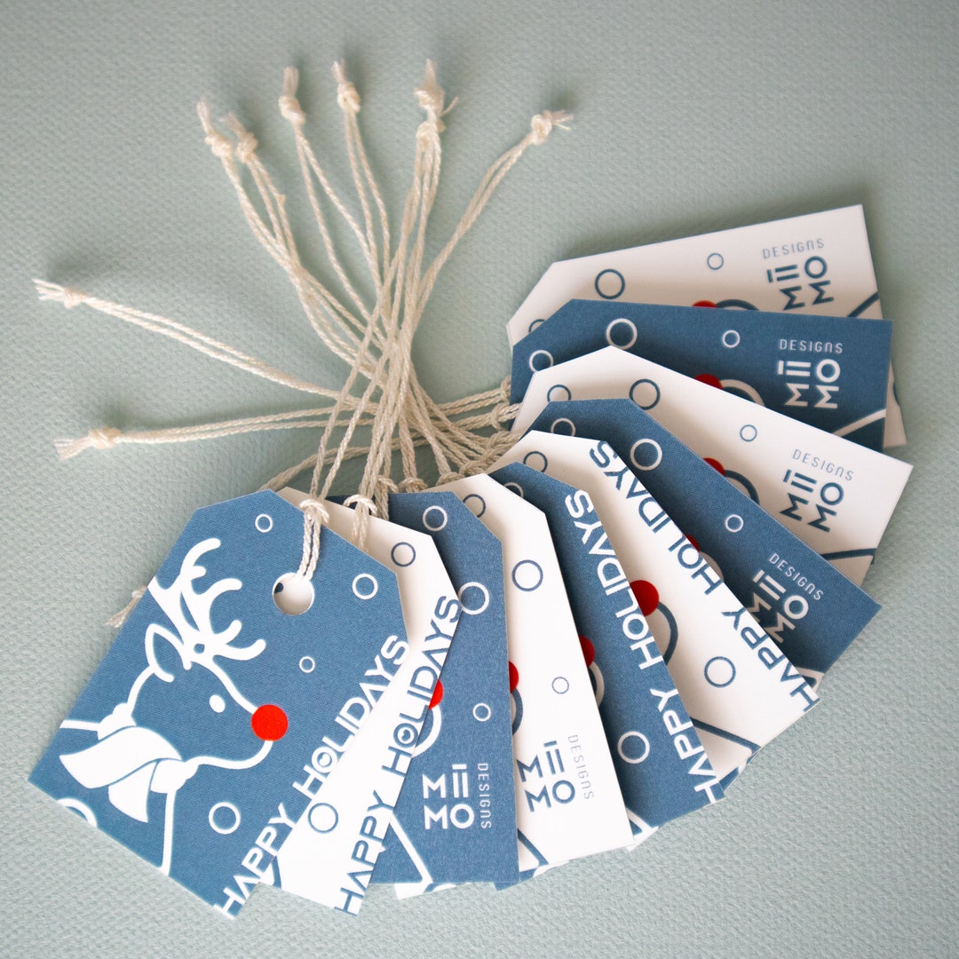 Christmas Holiday Gift Tags, Reindeer Gift Tags, Gift Wrapping, Gift ...