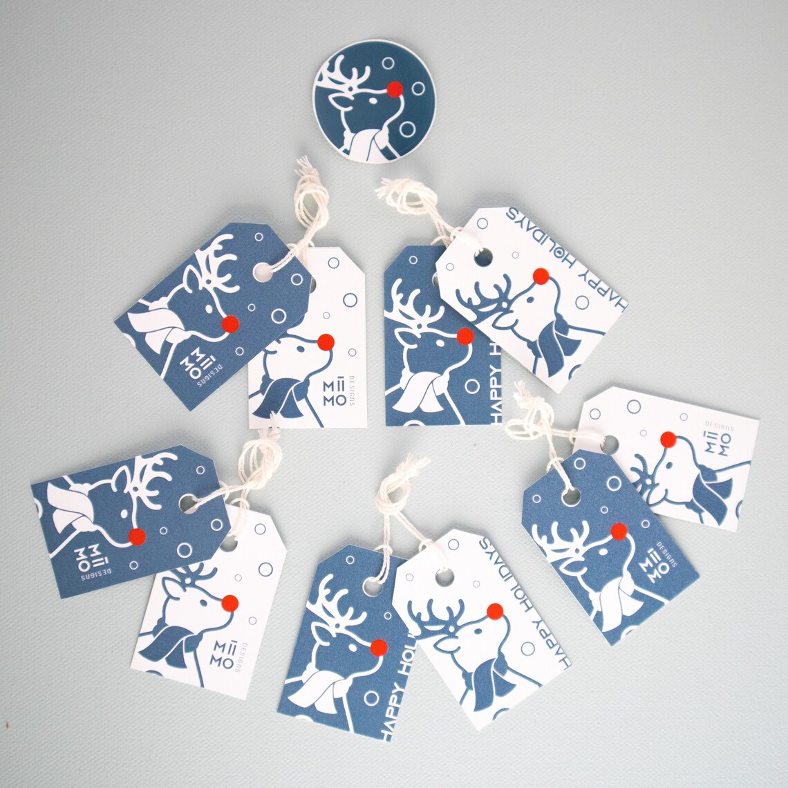 Christmas Holiday Gift Tags, Reindeer Gift Tags, Gift Wrapping, Gift ...