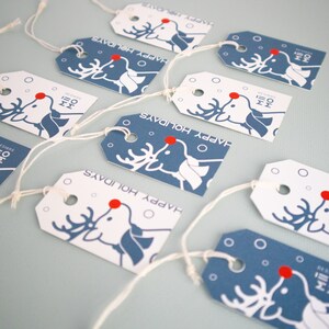 Christmas Holiday Gift Tags, Reindeer Gift Tags, Gift Wrapping, Gift ...