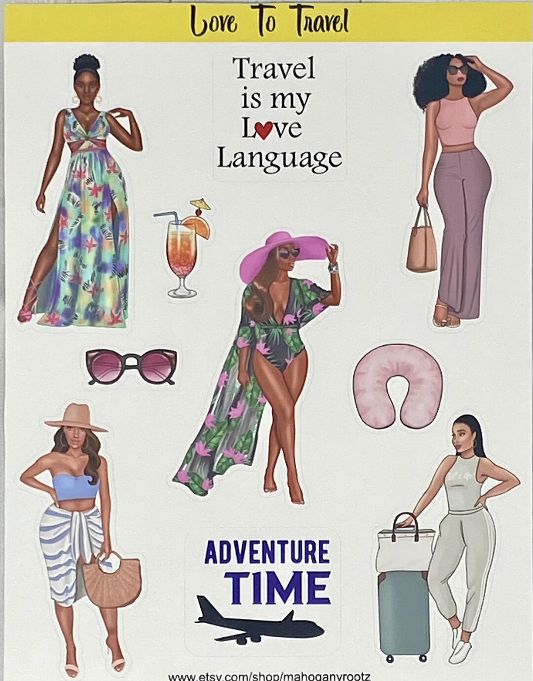 African American Travel Stickers Love to Travel black Girl ...