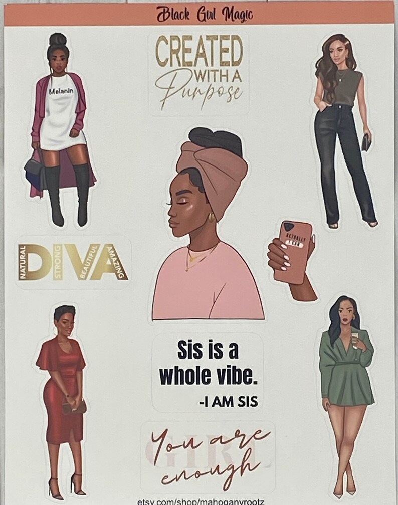 African American Stickersblack Girl Magic Stickersblack Girl - Etsy