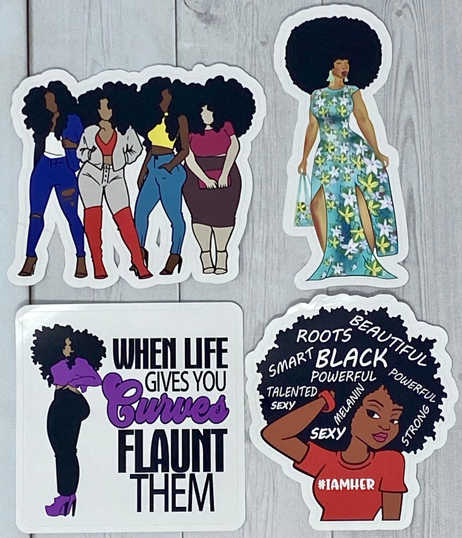 Curvy Girl Bundle Stickersafrican American Stickersplanner | Etsy