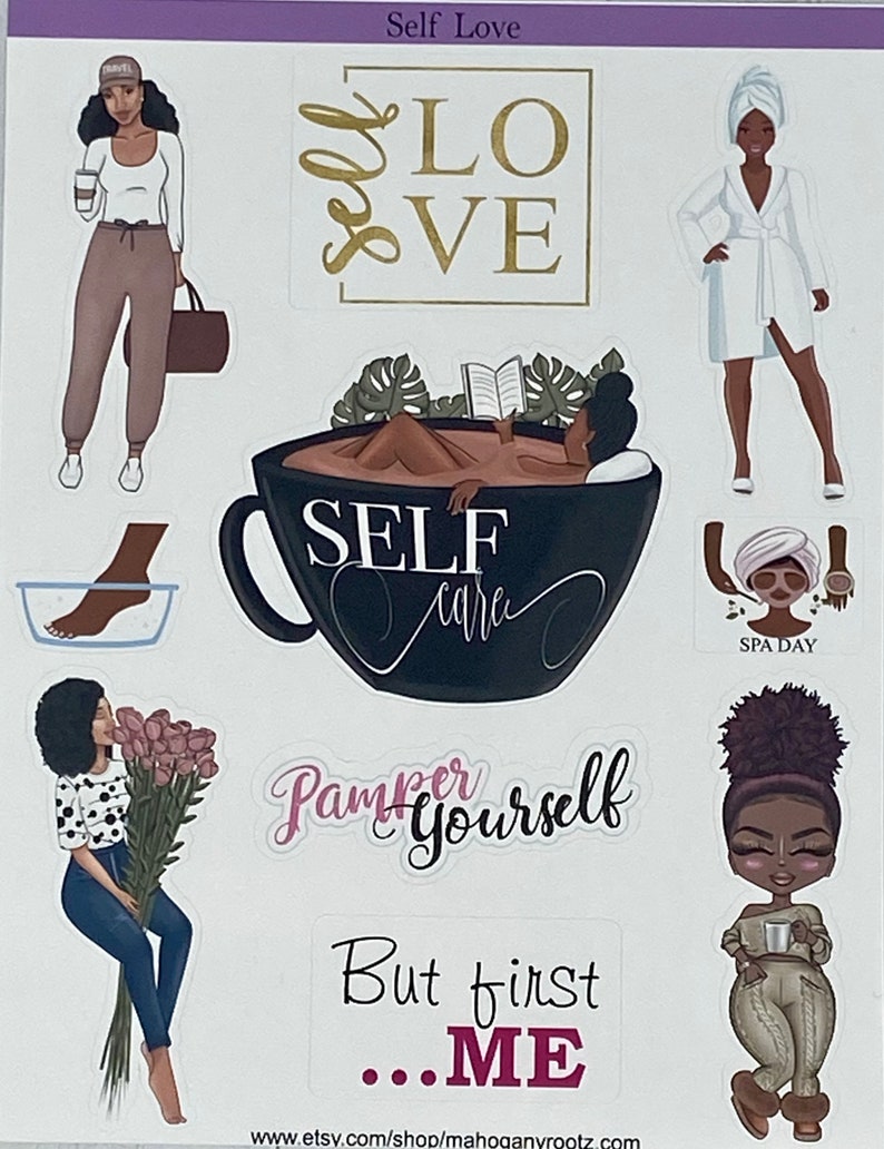 Self-care Stickers Bundle self-love African American - Etsy