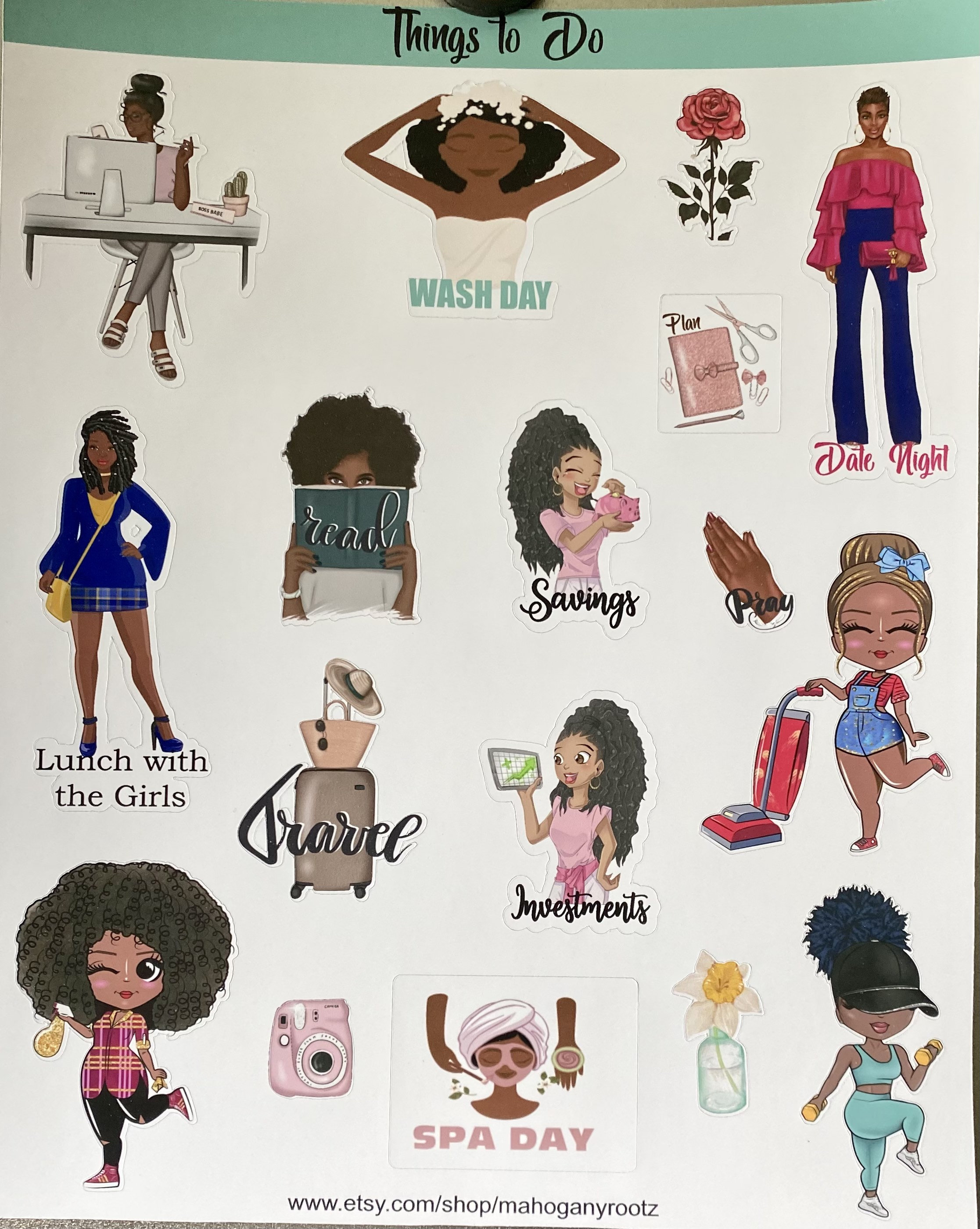 African American Stickers Things to Do Stickersblack Girl - Etsy