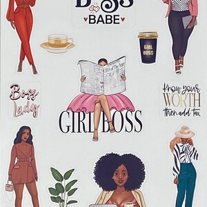African American Boss Babe Sticker Bundle girl Bossblack - Etsy
