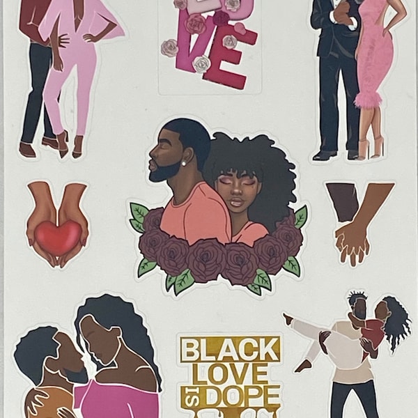 Black Love Stickers - Etsy