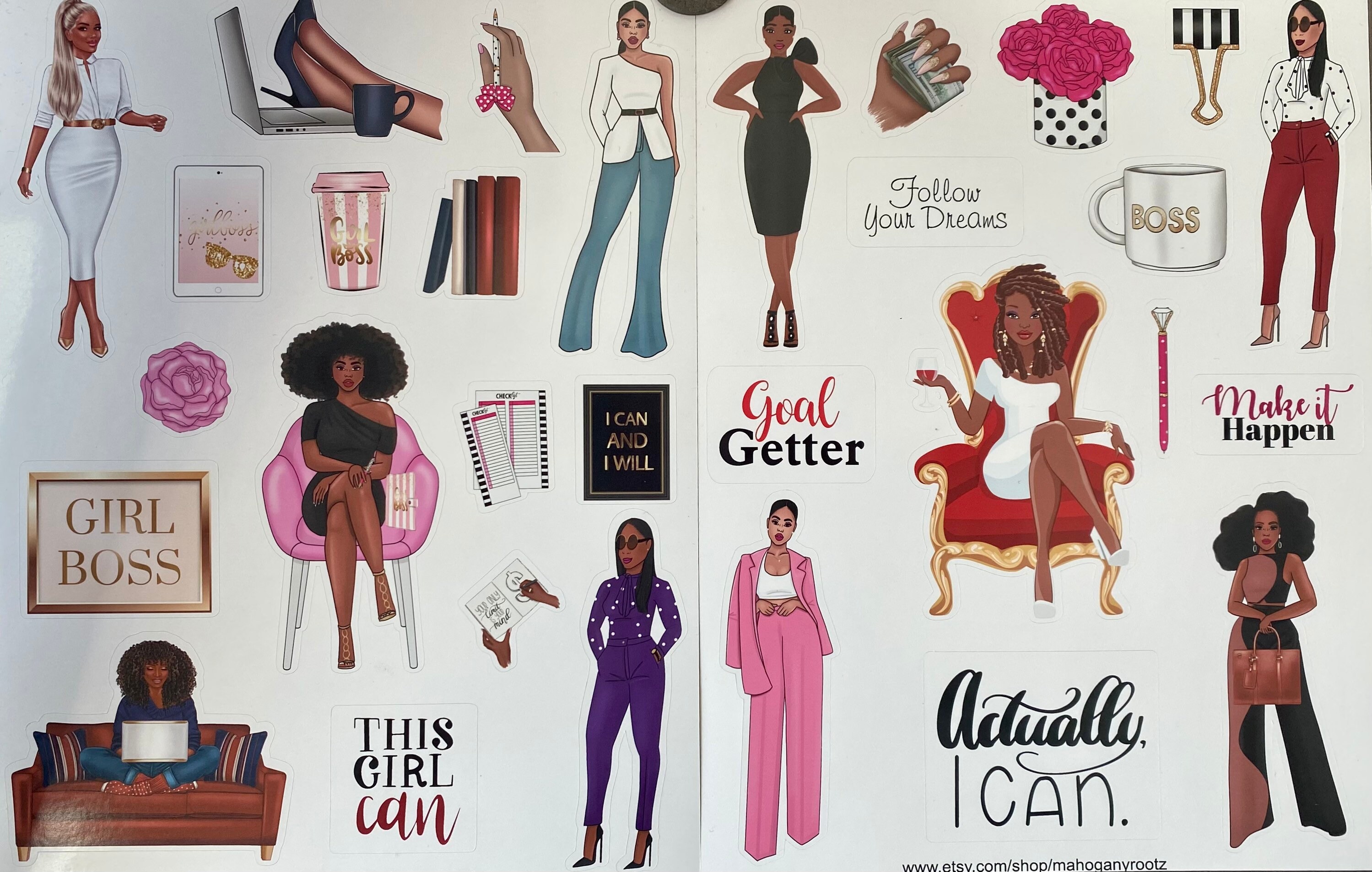 African American Boss Babe Stickers Girl Bossblack Girl - Etsy