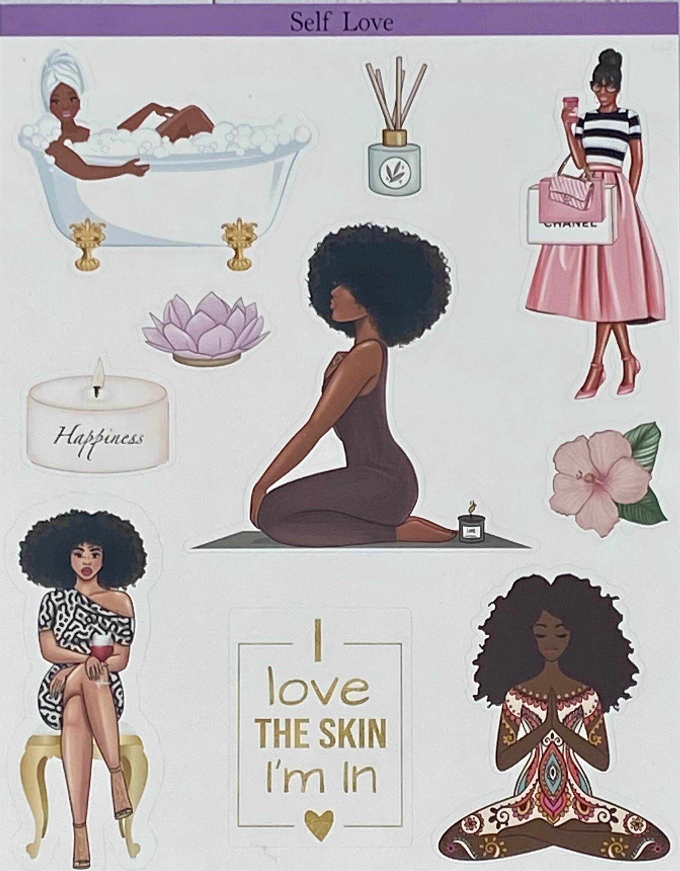 Self-care Stickers-set 2 self-love African American - Etsy