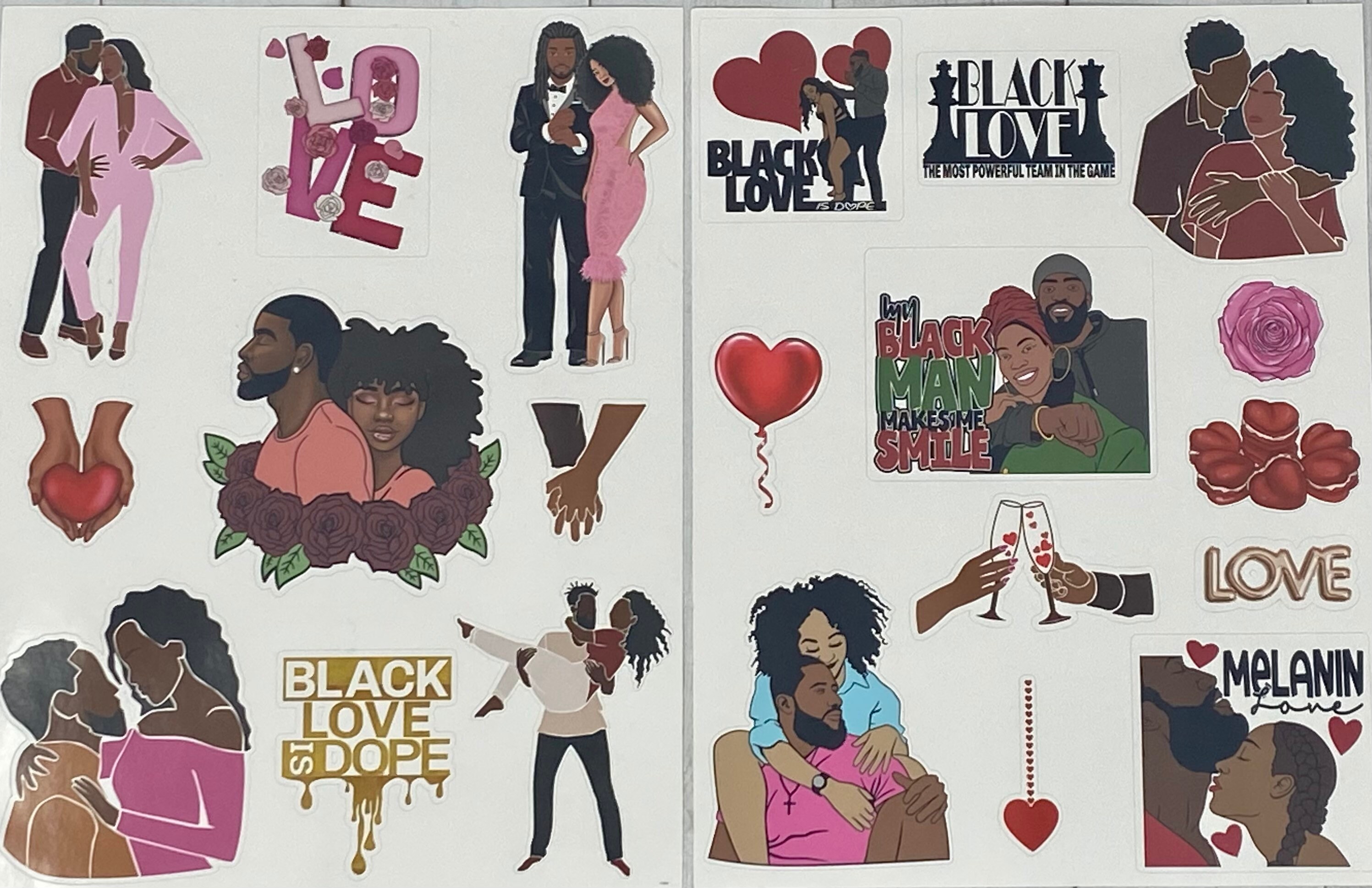 Black Love Stickersafrican Americanblack Girl Stickersblack - Etsy