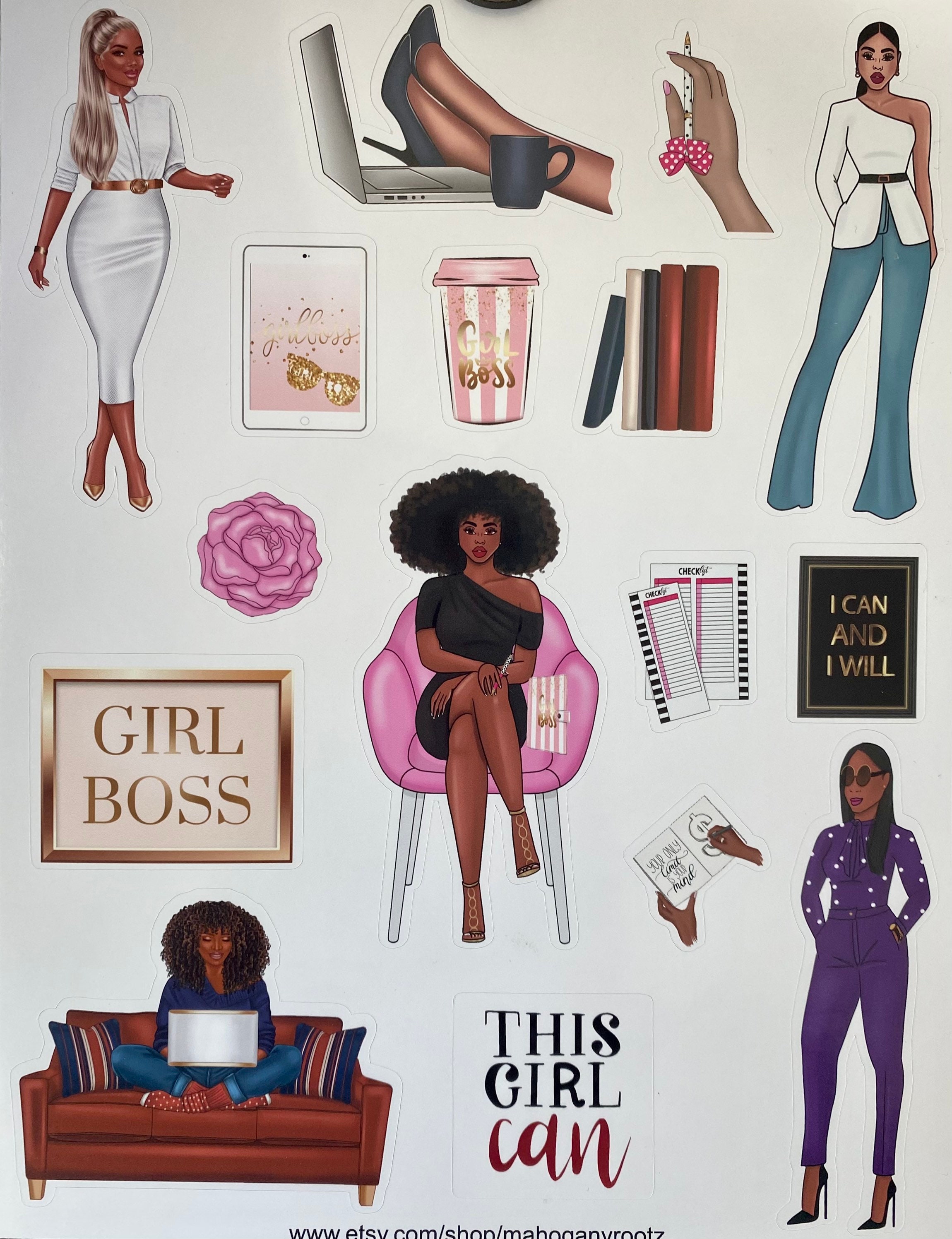 African American Boss Babe Stickers Girl Bossblack Girl - Etsy
