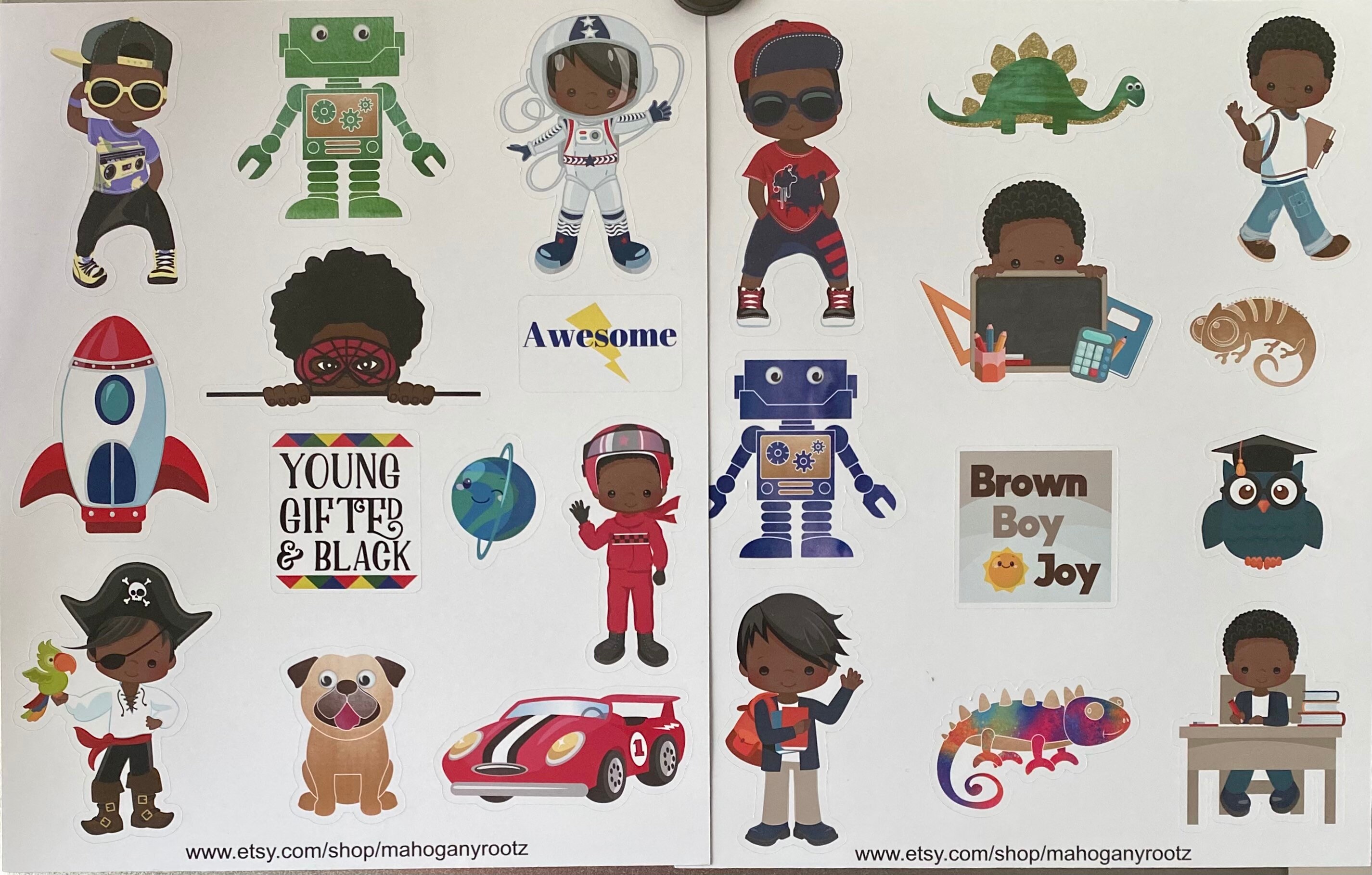 Black Boy Stickersbrown Boy Joyafrican American Boy - Etsy UK