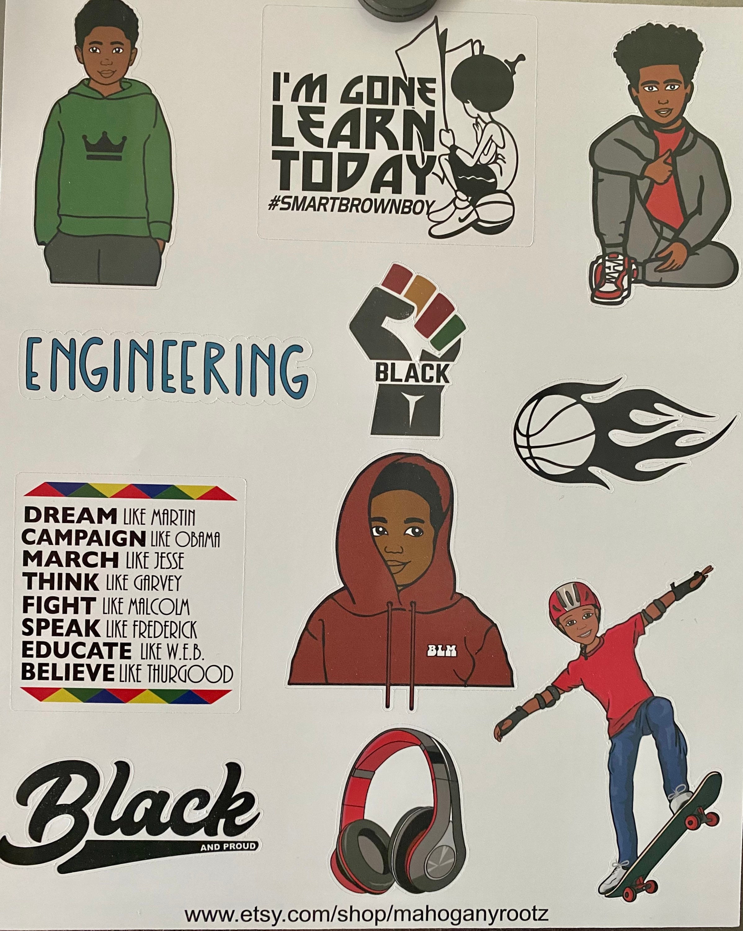 Black Boy Stickersbrown Boy Joyafrican American Boy - Etsy
