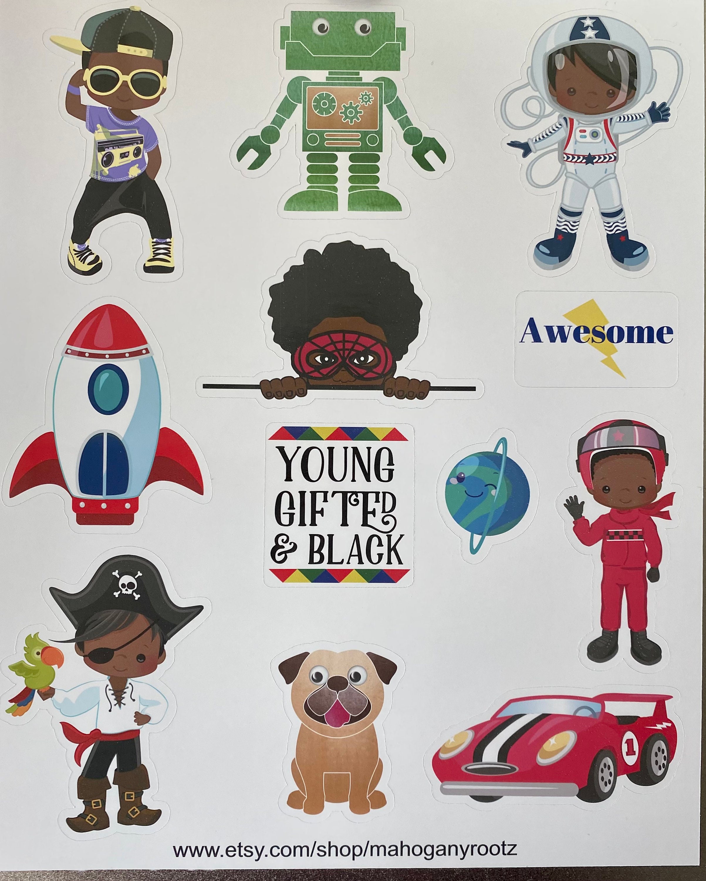 Black Boy Stickersbrown Boy Joyafrican American Boy - Etsy UK