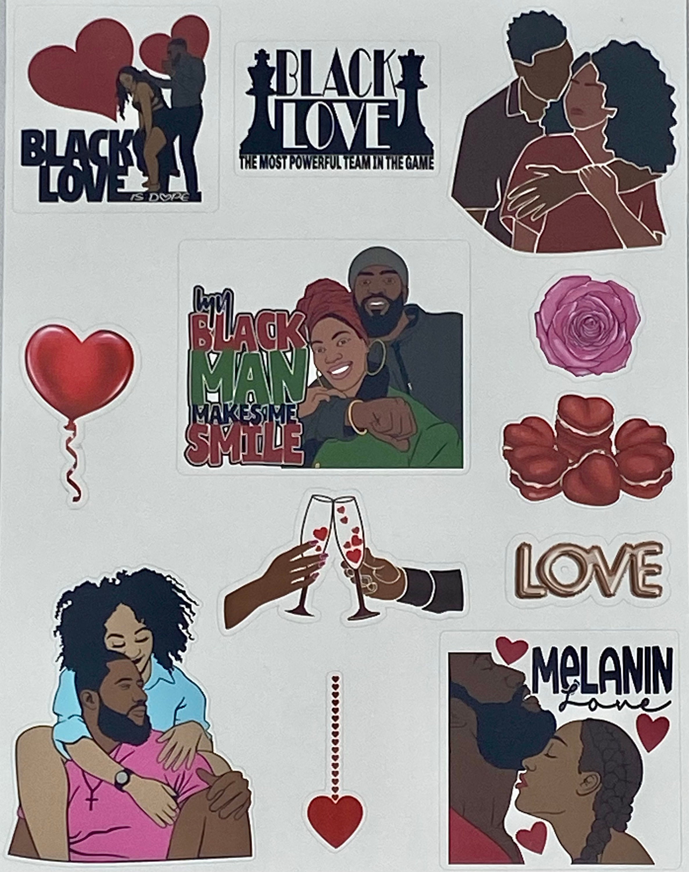 Black Love Stickersafrican Americanblack Girl Stickersblack - Etsy