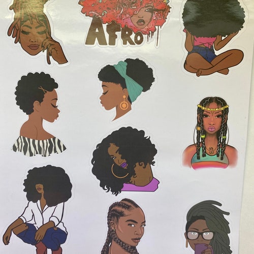 Black Girl Planner Stickers Black Women African American Etsy
