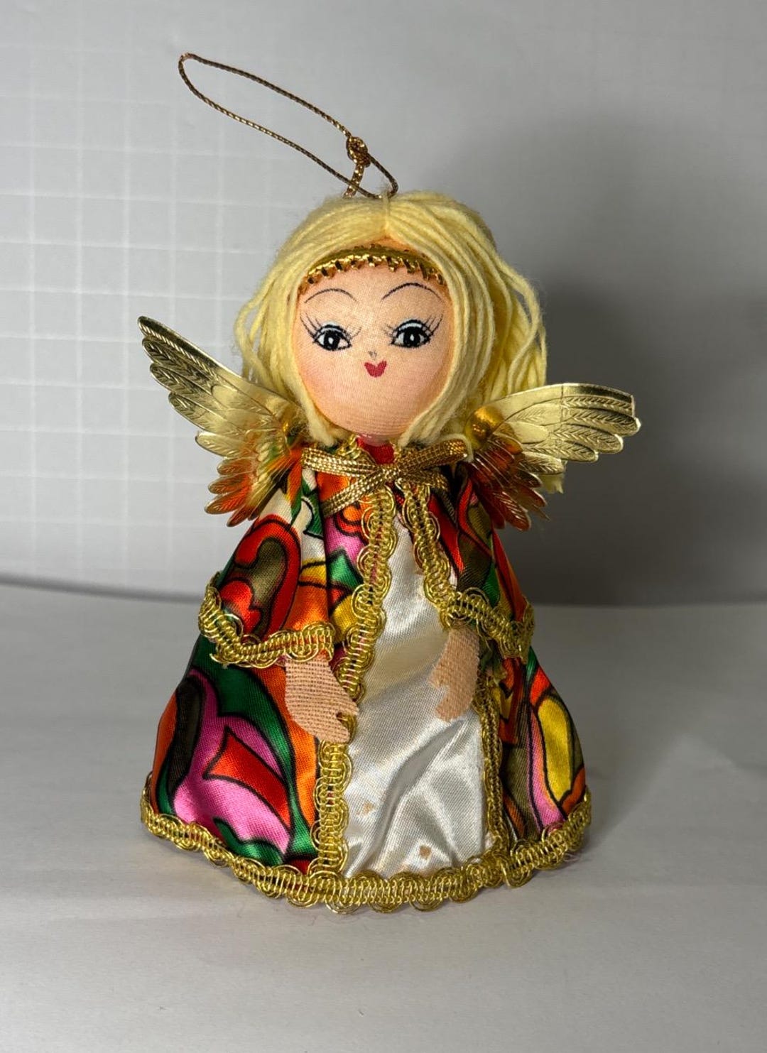 Vintage 1970s Angel Styrofoam Christmas Ornament Yarn Hair Psychedelic ...