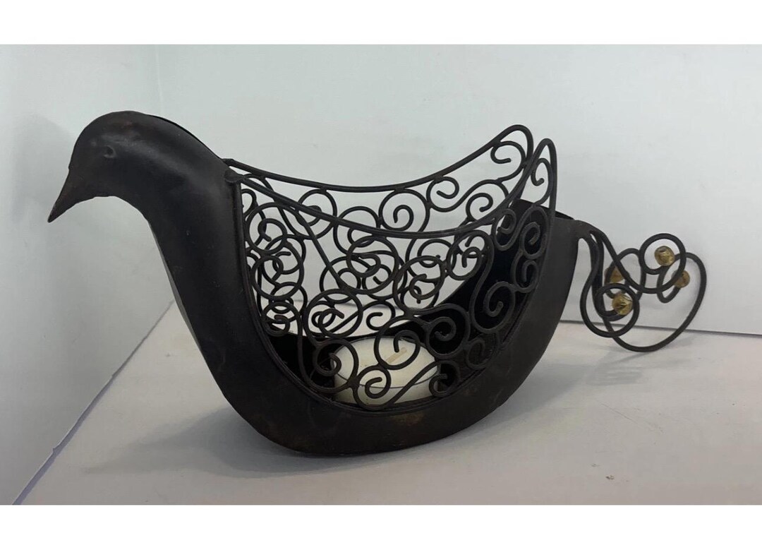 Dark Metal Bird Wire Filigree Tea Light Candle Holder - Etsy