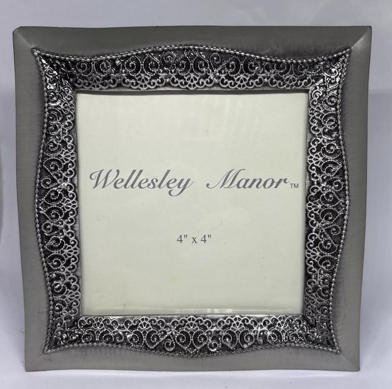 Vintage Pewter Filigree Photo Frame, Wellesley Manor, 4x4 - Etsy Australia