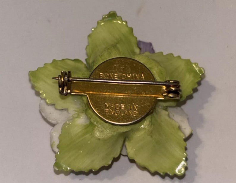 Vintage Bone China Flowers Pin Brooch Made in England - Etsy