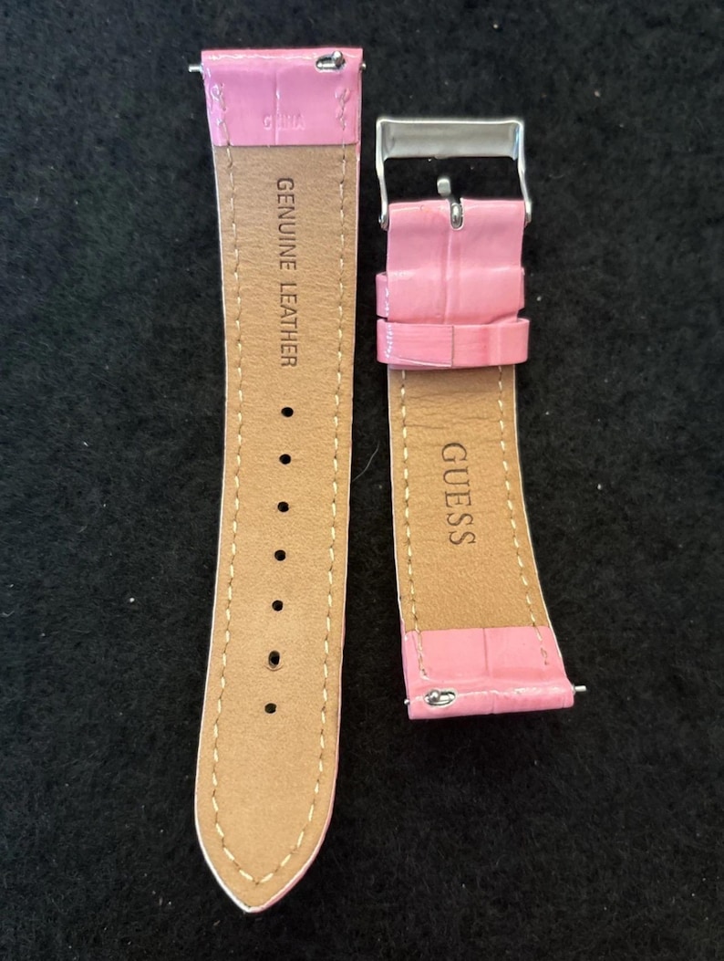 Vintage GUESS Strap Genuine Leather Watch Band Wristwatch Pink 22MM - Etsy