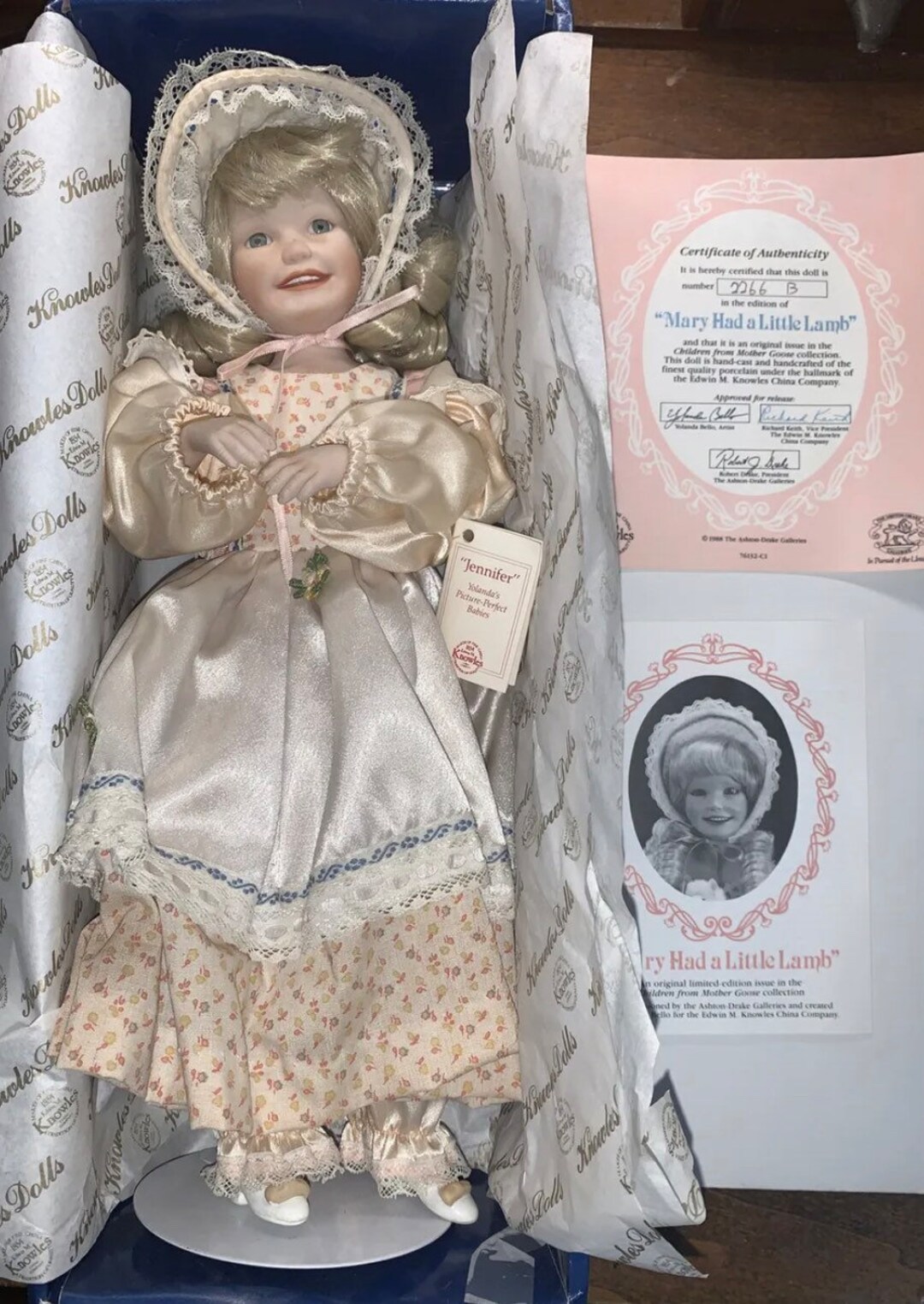 Mary Had a Little Lamb Limited Edition Porcelain Doll by Edwin M ...