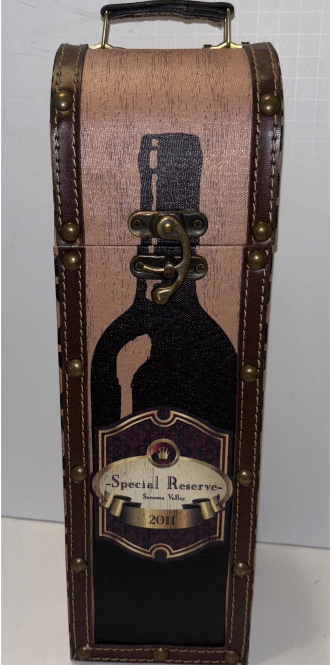 Retro Vintage Style Wooden Wine Box/ Gift Bottle Case Decorative ...