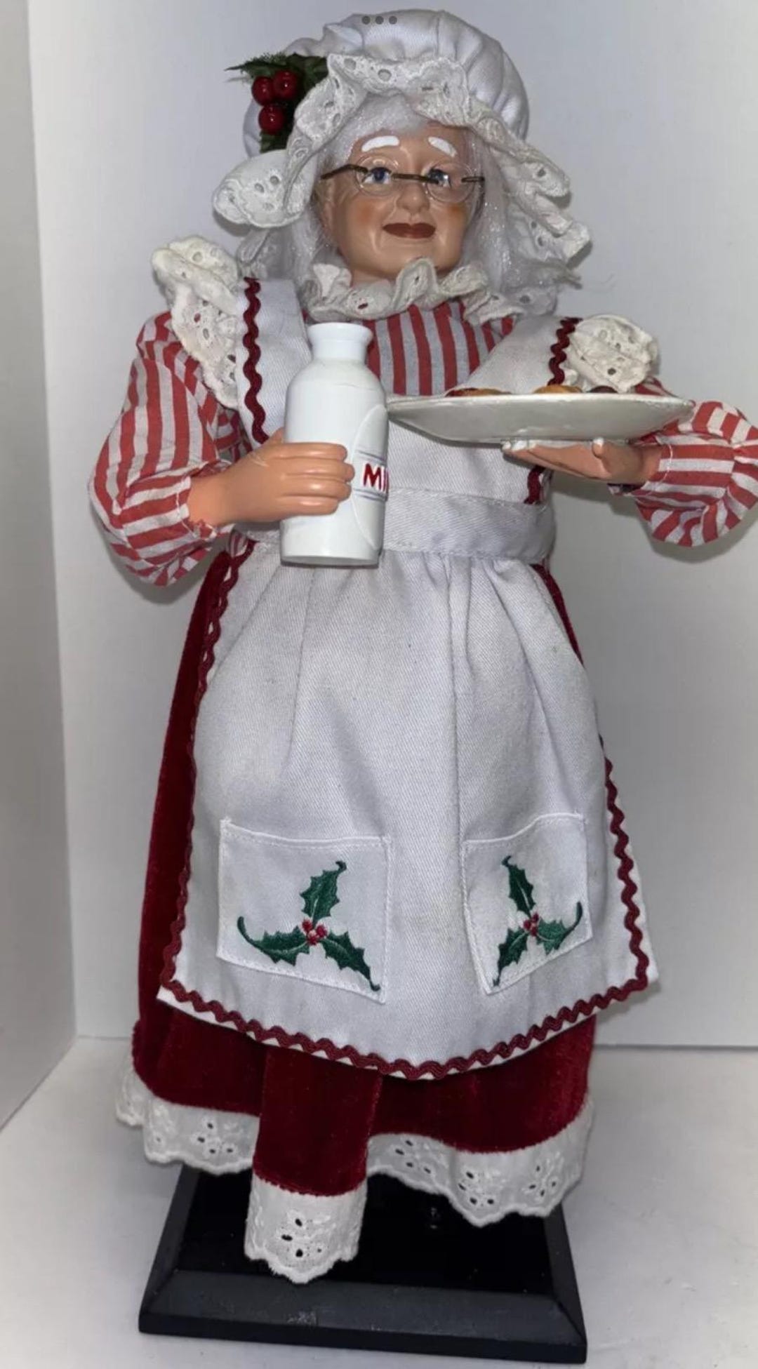 Vintage Christmas Mrs. Claus Figure With Milk & Cookies Large 18 ...